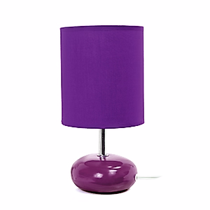 Simple Designs LT2005-PRP Stonies Small Stone Look Table Desk Bedside Lamp, Purple