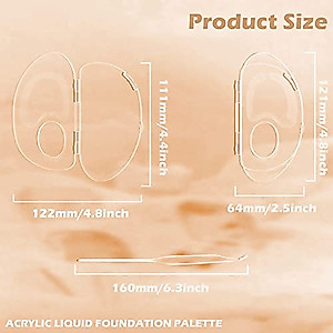 Penugo 180 Degree Folding Acrylic Makeup Mixing Palette, Plastic Foundation Makeup Facial Palette with Felt Bag, Transparent Spatula Tool for Eyeshadow Liquid Foundation Cosmetic Pigment Mixing