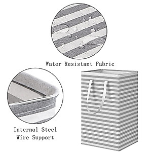 Dafape Laundry Basket, 75L Large Laundry Hamper Clothes Hamper with Handles Collapsible Tall Laundry Bin for Bedroom Bathroom Dirty Clothes Closet Foldable (Gray)