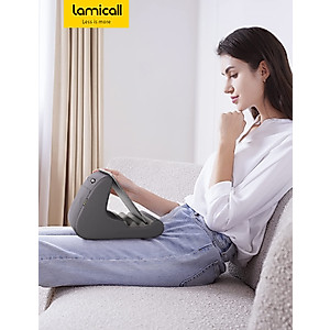 Lamicall Tablet Stand, Tablet Pillow Holder - Soft Pad for Bed, Lap Tablet Dock with Stylus Mount & Pocket, for iPad Pro 12.9, Air, Mini, Kindle, Galaxy Tab and 4-13" Tablet, Dark Grey