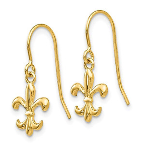 14k Fleur de lis Dangle Earrings QYE1677