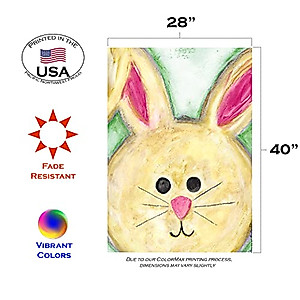 Toland Home Garden 107092 Floppy Eared Bunny Easter Flag 28x40 Inch Double Sided Easter Garden Flag for Outdoor House Flag Yard Decoration