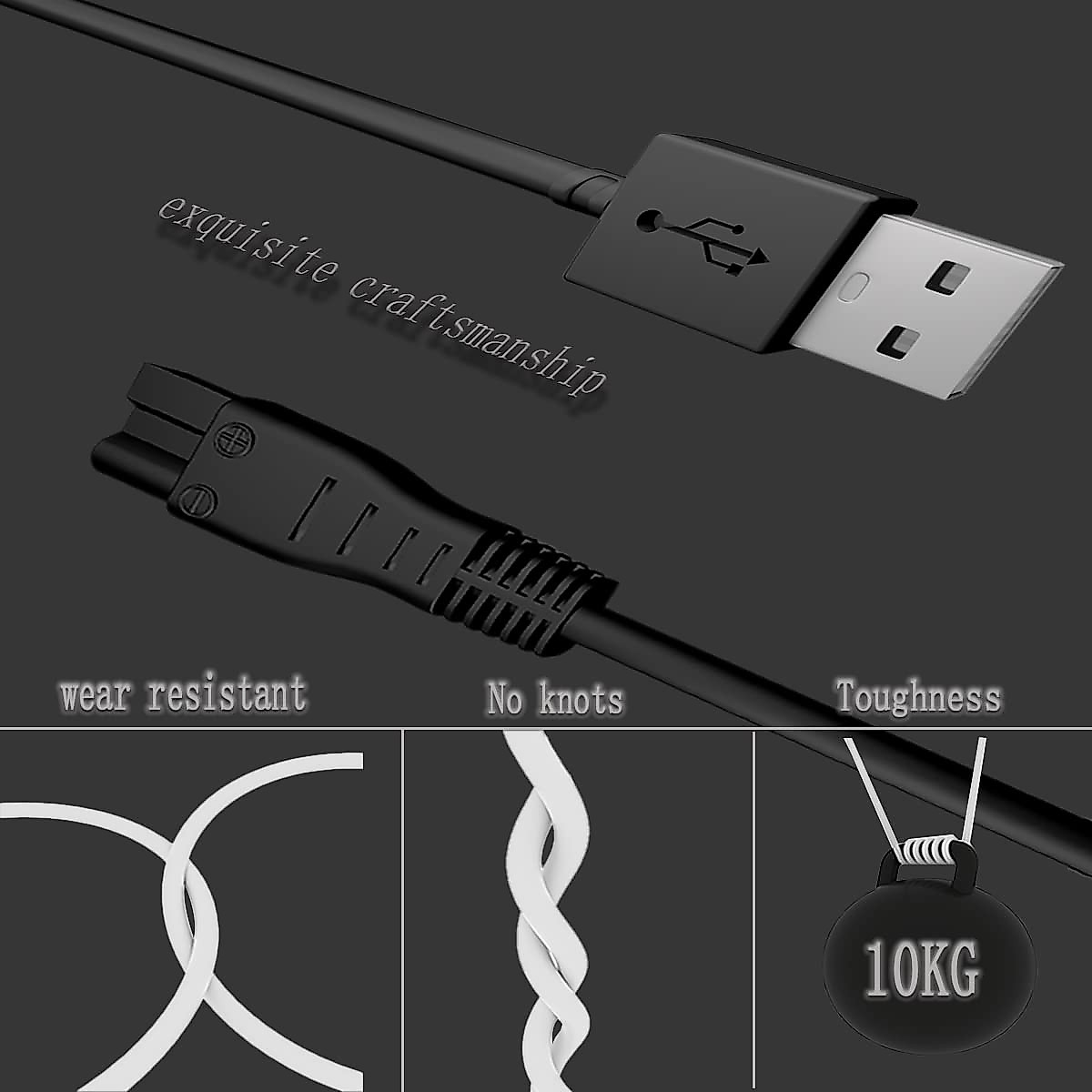 JUPSDDTH Charger Cord for Meridian Grooming Charger - Power Cord for Meridian Shaver Charger – Adapter Charger for Meridian Grooming Electric Shaver Trimmer Charger Cold Cable