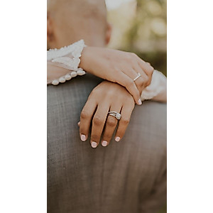 ZLAEBL Bridal Set 2 CT tw Round Moissanite Engagement Ring and Wedding Band Sets for Women 925 Sterling Silver Name Custom Ring Gift