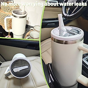 40 OZ Tumbler Flip Straw Lid Replacement Fit for Stanley Tumbler, Spill Proof and Leak Proof, 2 PCS Tumbler Lids Fit for Stanley Cup(White)