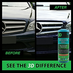 3D Eraser Gel Hard Water Spot Remover - 16 oz. - Hard Water Stain Remover for Cars, Glass, and Paint - All Natural Shower Door Cleaner - Cleans Mirrors, Windows, Chrome Surfaces, and More