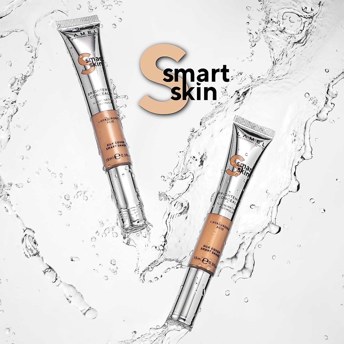 LAMEL Smartskin Brightening Concealer - Infused with Hyaluronic Acid - Age Rewind, Moisturizing, Vegan Formula - Brightening & Protection, 401-0,5 fl.oz