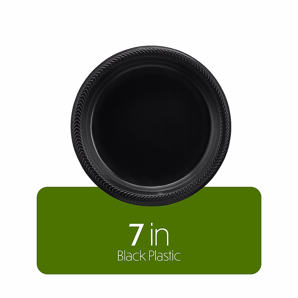 PLASTICPRO 100 PCS Black Plastic Plates Light Weight 7 Inch Plastic Dinner Dessert Appetizer Plates Black Plates Disposable for Party and Wedding