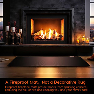 Viesembo Fireplace Rugs Fire Resistant, Hearth Rugs Fireproof Indoor, Fire Pit Deck Protector Mat, Hearth Pad for Wood Stove & Firewood, Under Grill Mat for Outdoor (40×24 Inch)