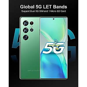 5G 4G Unlocked Cell Phones,6G+256GB Dual Sim Smartphone, C21 Unlocked Mobile Phone with 7.3inch Waterdrop Screen, Android Phone 24+64 MP | 7300mAh | Fingerprint Lock & Face ID | US Version (green)