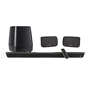Polk Audio MagniFi 2 Sound Bar + SR2 Wireless Surround Sound Speakers Bundle, Black