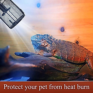 3 Pieces Reptile Heater Guard Anti Scald Lamp Covers Heat Protector Heat Lamp Mesh Cover Heating Lamp Lampshade Ceramic Light Bulb Enclosure for Lizards Snakes Reptile Cage Supplies, Round Shape