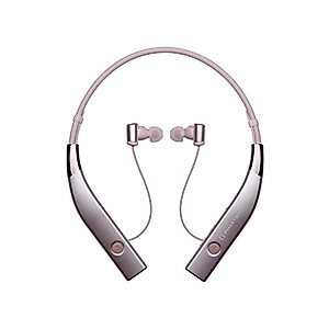 Phiaton BT 100 NC Neckband Style Wireless Qualcomm Bluetooth Noise Cancelling Earbuds, Active Noise Cancelling in-Ear Sports Running Earphones with Microphone and Remote, Pink