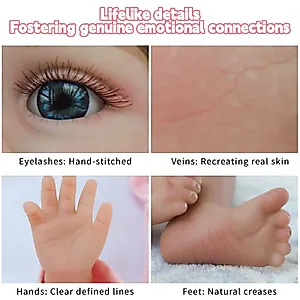 SCOM Lifelike Reborn Baby Dolls - 22 Inch Silicone Little Girl, Realistic Dolls That Look Real, Newborn Baby with Cloth Body Vinyl for Kids 3+