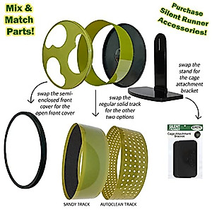 Silent Runner 12" Wide + Cage Attachment + Autoclean Track + Sandy Track - Silent, Fast, Durable Exercise Wheel - Sugar Gliders, Degus, Rats, Hedgehogs, Prairie Dogs & Small Pets