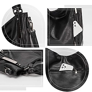 KL928 Purses for Women Shoulder Handbag Top Handle Hobo Tote Bags, PU Leather (Black-2)