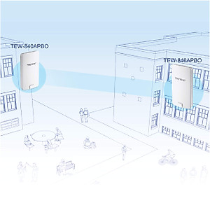 TRENDnet 14 DBI WiFi AC867 Outdoor Poe Preconfigured Point-to-Point Bridge Kit, 4 DBI Directional Antennas, for Point-to-Point WiFi Bridging Applications, 5GHz, AC867, TEW-840APBO2K (Renewed)