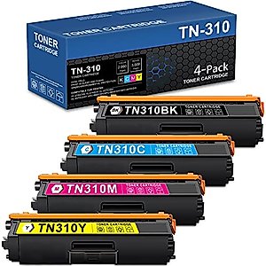 NUCALA TN310BK TN310C TN310M TN310Y: Compatible TN-310BK TN-310C TN-310M TN-310Y Toner Cartridge Replacement for Brother HL-4150CDN HL-4140CW HL-4570CDW MFC-9650CDW MFC-9970CDW Printer (4-Pack, KCMY)