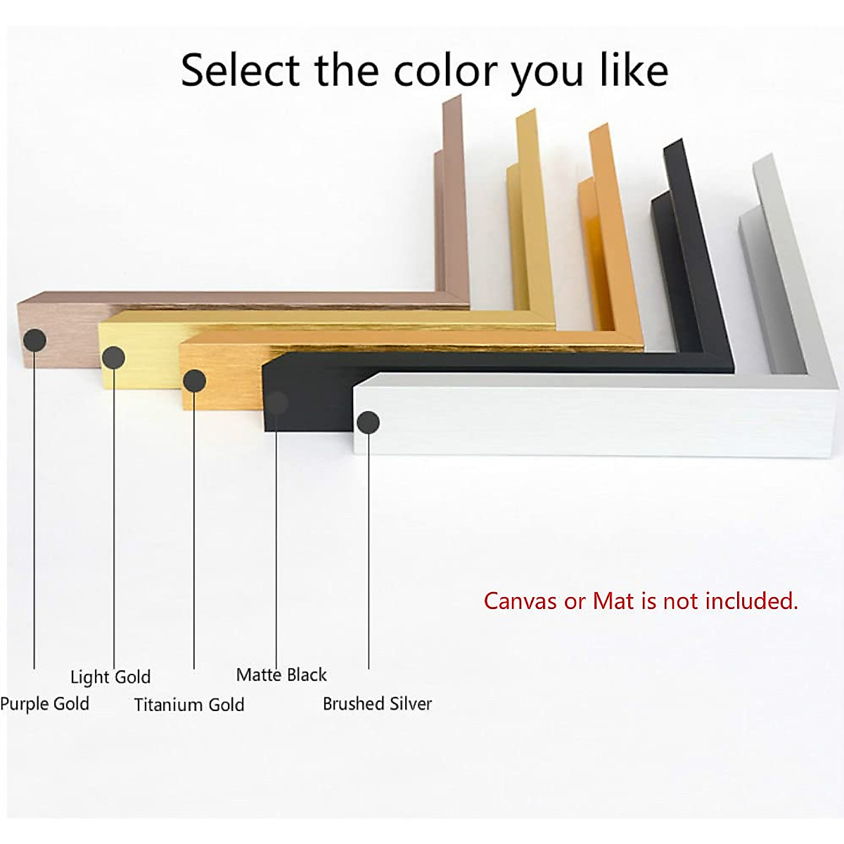 Querfun DIY Metal Floating Frame for 12X16 Canvas,0.6-0.85“/1.5-2cm Canvas Depth.Picture Art Wall Décor,Art Canvas,a Frame Kit,Cut to Pieces,No Canvas Included Light Gold