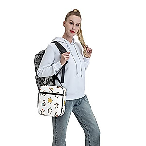 Lizinna Rportable Lunch Bag For Women/Men Insulated,Funny Polar Penguin Having Fun,Insulatedreusable Lunch Box For Office Work School Picnic Beach,Leakproof Cooler Tote Bag