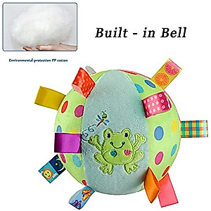Inchant Baby Balls Soft Plush Rattle Comforter Toy - Kids Infant Early Educational Plush Tag Baby Ball for Ages 6 Months to 1, 2 Year Old boy and Girls