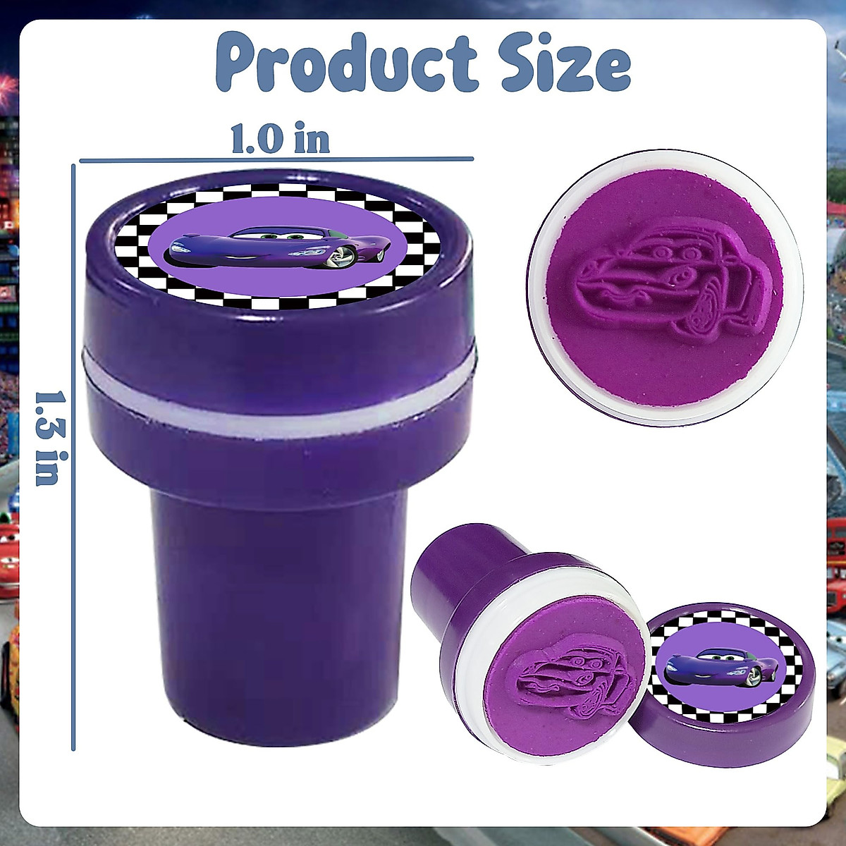 MLEDUY Cars Birthday Party Supplies, 24Pcs Cars Theme Stamper Party Favors, Cars Goodie Bag Stuffers for Cars Party Decorations