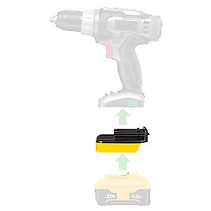 X-Adapter 1x Adapter for DeWalt 20v MAX XR DCB205 Li-Ion Battery Only Fits Porter Cable 18v (NOT 20v) Tools-Only One-Way 20v XR Battery to P-C 18v Tool Conversion-Adapter Only,Black,DW-BP18