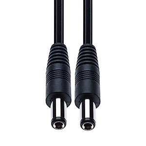 Keple DC Power Extension Cable with 2.1mm / 5.5mm Male to Male Jack 3m / 10ft CCTV Plug Connector Cord Adapter Compatible with CCTV Security Camera IP Camera DVR Standalone LED Strip Monitors (Black)