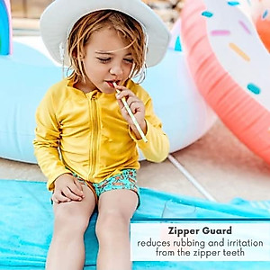 SwimZip UPF 50+ Long Sleeve Rash Guard for Boys and Girls - Baby, Toddler, Kids Yellow