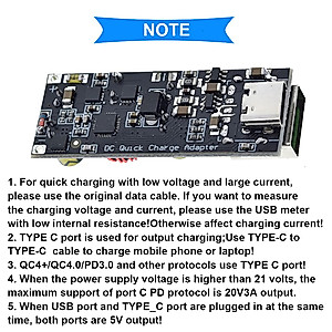 DKARDU 6-35V QC4.0 QC3.0 USB Type-C Quick Charge Module Step Down Buck Converter Module for Mobile Phone with 24AWG Wire