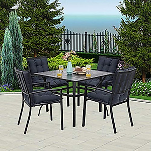 INRLKIT Patio Seat Cushions Deep Seating Chair Cushion, Outdoor Seat Pads, Back Cushion Set, 19x19x2 Inch All-Weather Floor Cushion for Patio, Office, Dining Chair, Dark Grey