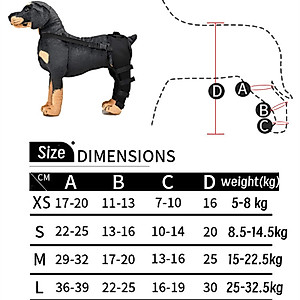 Tnfeeon Dog Knee Brace, Leg Brace Ligament Injury Joint Pain and Muscle Sore Adjustable Rear Support for Knee Dislocation Pet Knee Brace Recommended for Dog (S)