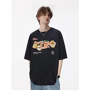 Vamtac Oversized Graphic Tees Shirts Mens Vintage Streetwear Half Sleeve Y2K Boxy Baggy T Shirts Women