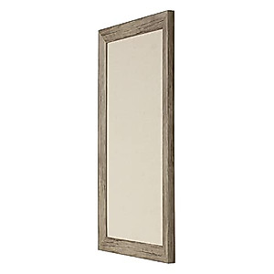 DesignOvation Beatrice Framed Linen Fabric Pinboard, 18x27, Rustic Brown