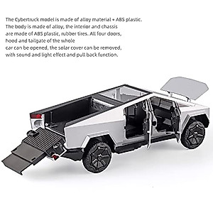 OANMYJJO 1/32 Scale Diecast Cybertruck Car Model，Zinc Alloy Toy Car，with Sound and Light、Pull Back，for Kids Age 3 Year and UP （Kids Gift）