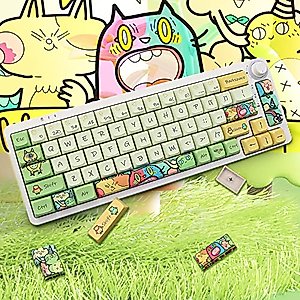 JSJT Custom Keycaps 135 Keys Cartoon Anime Keycaps XDA Profile Magical Elves Themed Keycaps PBT Dye Sublimation Keycaps Suitable for ANSI/ISO Layout Cherry MX Switch Mechanical Keyboards