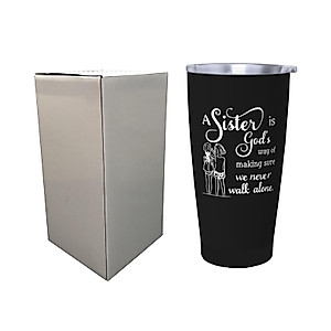 Yipaidel A Sister is God's Way of Making Sure 20 OZ Vacuum Insulated Tumblers Lids Mug, Mothers Day Christmas Birthday Gifts Mug for Grandma Mom Mama Grandmother Aunt Women, Gifts From Daughter
