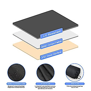 Cegsin 58 Inch Grill Cover, Heavy Duty Waterproof BBQ Grill Cover, UV and Fade Resistant Gas Grill Cover, 600D Outdoor Grill Cover Fits Grills of Weber Brinkman Char-Broil, Etc-Black