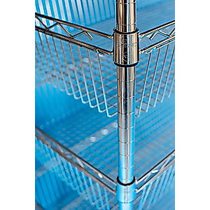 Omega 14" Deep x 36" Wide x 14" High 2 Tier Stationary Chrome Basket Unit