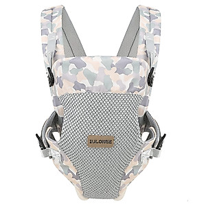 IULONEE Baby Carrier, Embrace Cozy 4-in-1 Infant Carrier Ergonomic Adjustable Holder Portable Convertible Front and Back Backpack Carry for Infants Toddlers Babies Girl and Boy 7-45 Pounds (Gray)