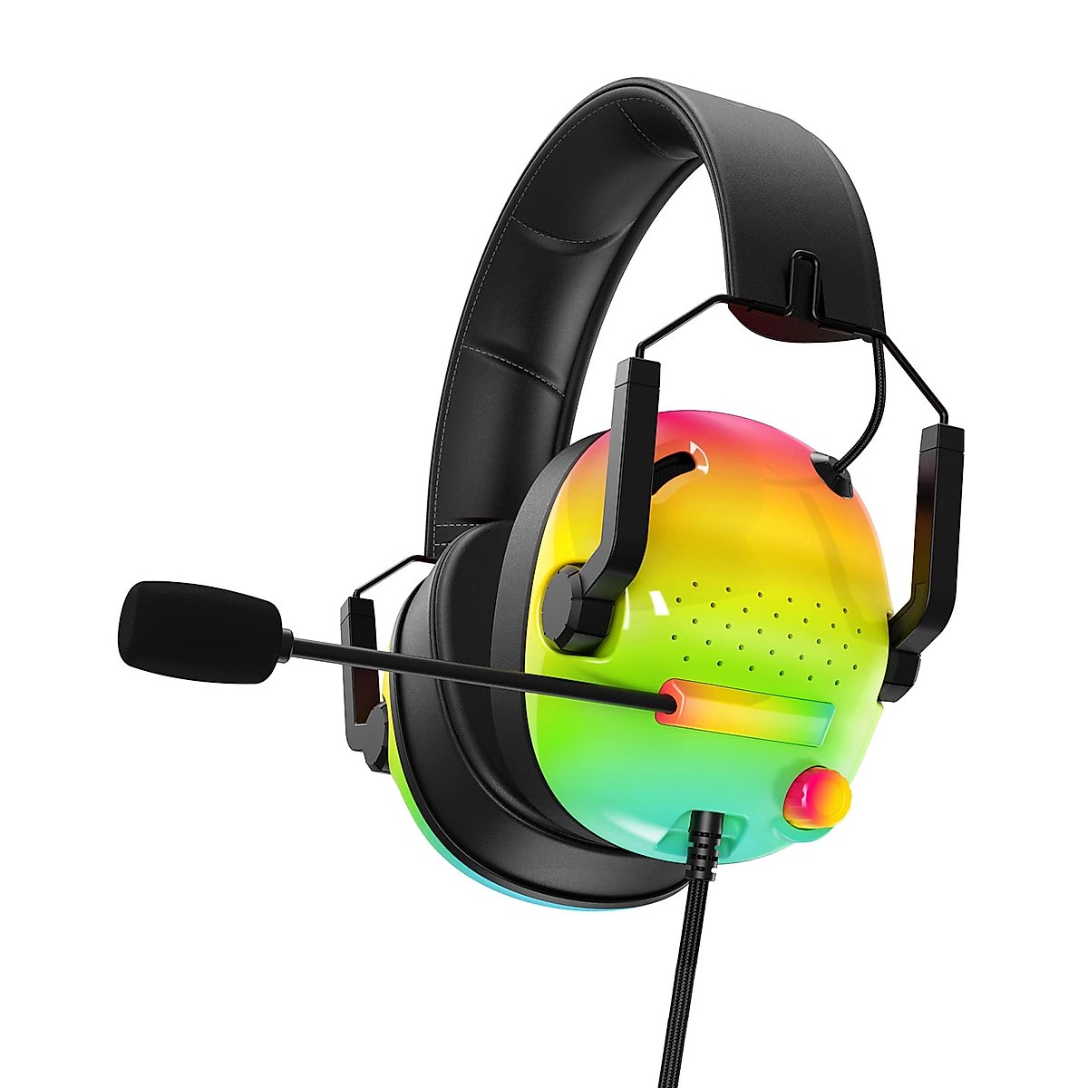 SENZER SG500 Surround Sound Pro Gaming Headset with Noise Cancelling Microphone - Soft Memory Foam Padding - Portable Foldable Headphones for PC, PS4, PS5, Xbox One, Switch - Gradient