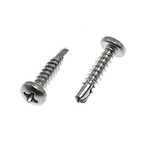 Maxmoral 50PCS 304 Stainless Screws, Self Tapping Screws, 6 x 5/8'' Pan Head Screws, Pan Head Self Drilling Screws, Self-Tapping Sheet Metal Tek Screws