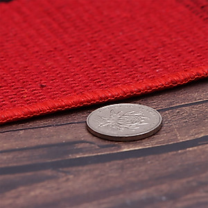 Beupy Black & Red Christmas Door Mat Buffalo Plaid Doormat 18 x 29'' Winter Holiday Non-Skid Floor Mat Switch Mat Indoor Outdoor Home Garden Easy to Clean Low Profile Mat