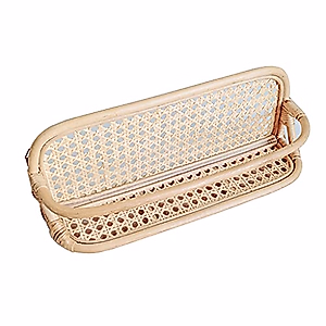 Dsxnklnd Rattan Wall Mount Storage Rack Minimalist Solid Color Bathroom Shelf Organizer Rack