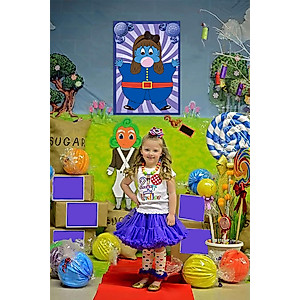 jkhycf Chocolate Factory Party Decorations Pin The Gum on the Violet Pin Game for Kids Candyland Birthday Party Decorations Halloween Cosplay Party Games for Kids