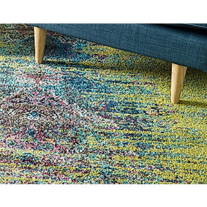 Unique Loom Vita Collection Saturated Over-Dyed Traditional Gradient Area Rug, 2 ft 2 in x 3 ft, Olive/Yellow