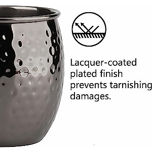 Arora Moscow Mule Mug, Set of 4 Black Hammered, Durable for Home Dining, Max Capacity 20oz, 3.7" D x 3.9" H (6014506)