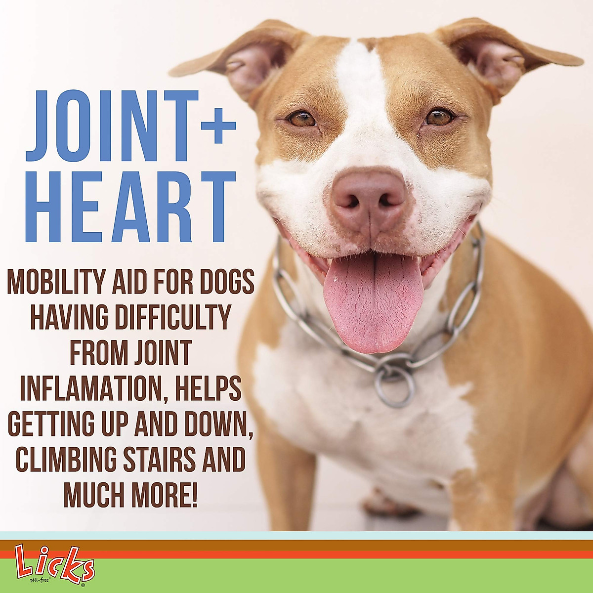 Licks Pill-Free Dog Joint and Heart - Glucosamine & Omega 3 Fish Oil Supplement for Dogs - Inflammation Supplements for Joint Support - Gel Packets - 30 Use