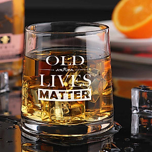 La Diffy Gag Funny Birthday Gifts For Men Women Dad Fathers Day Old Fashioned Whiskey Glass Cup Retirement Gift for Senior Citizens Scotch Bourbon Glassware Laser Engraved