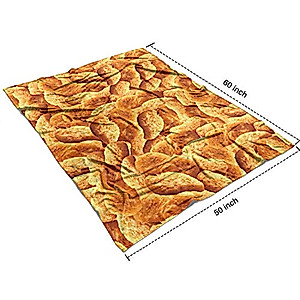 Chicken Nuggets Throw Blanket for Teens Boys Girls and Adults Soft Warm Cozy Funny Food Midweight Flannel Blankets for Couch Sofa Bed Camping Travel Home Decor 50" X 60"